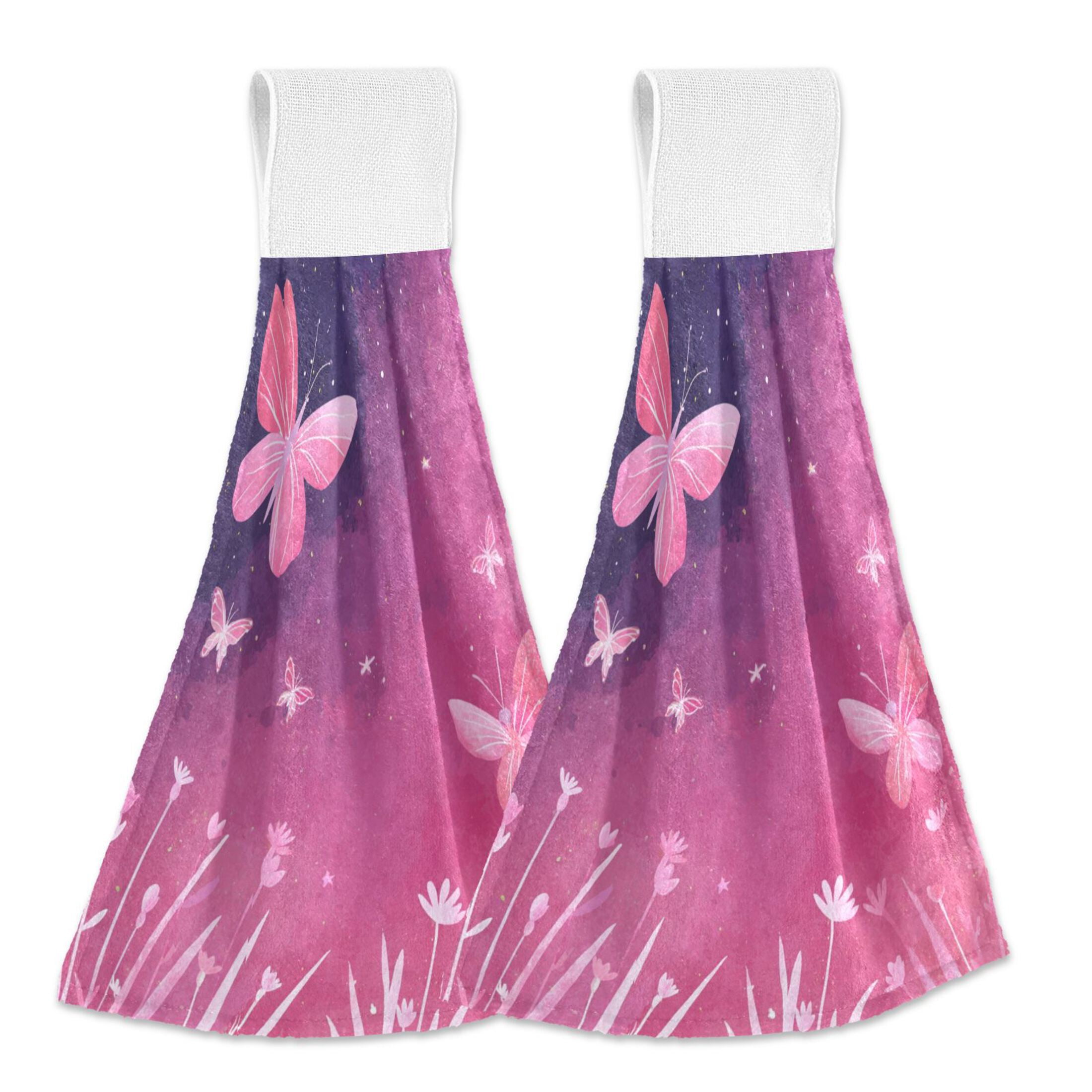 2 Pieces Bathroom Towels Kitchen Towels Velcro Hand Wipes Dish Cloths ...