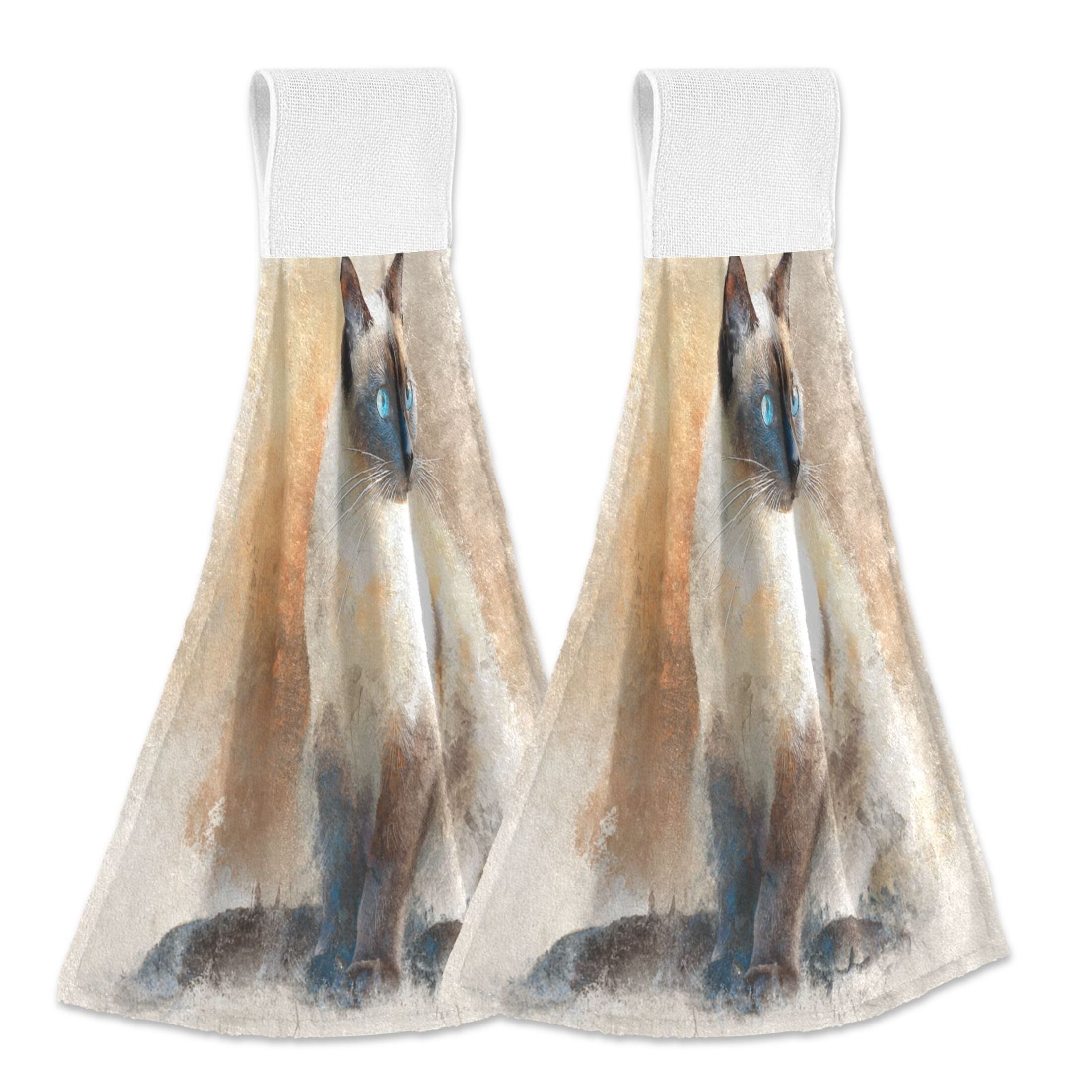 2 Pieces Bathroom Towels Kitchen Towels Velcro Hand Wipes Dish Cloths ...