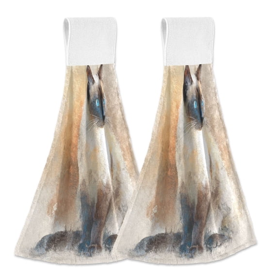 2 Pieces Bathroom Towels Kitchen Towels Velcro Hand Wipes Dish Cloths ...