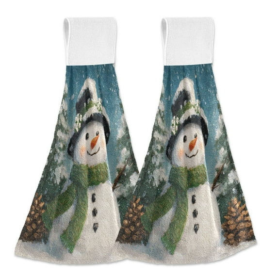 2 Pieces Bathroom Towels Kitchen Towels Velcro Hand Wipes Dish Cloths ...