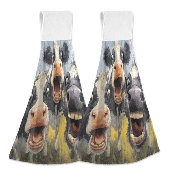 2 Pieces Bathroom Towels Kitchen Towels Velcro Hand Wipes Dish Cloths ...