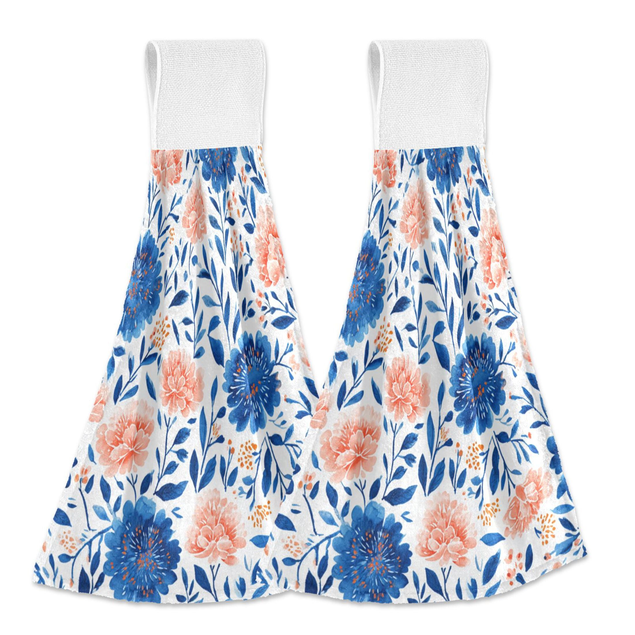 2 Pieces Bathroom Towels Kitchen Towels Velcro Hand Wipes Dish Cloths ...