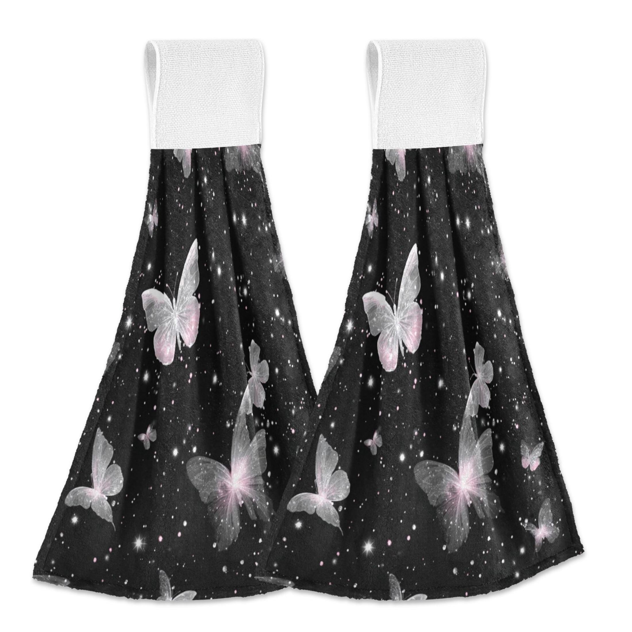 2 Pieces Bathroom Towels Kitchen Towels Velcro Hand Wipes Dish Cloths ...