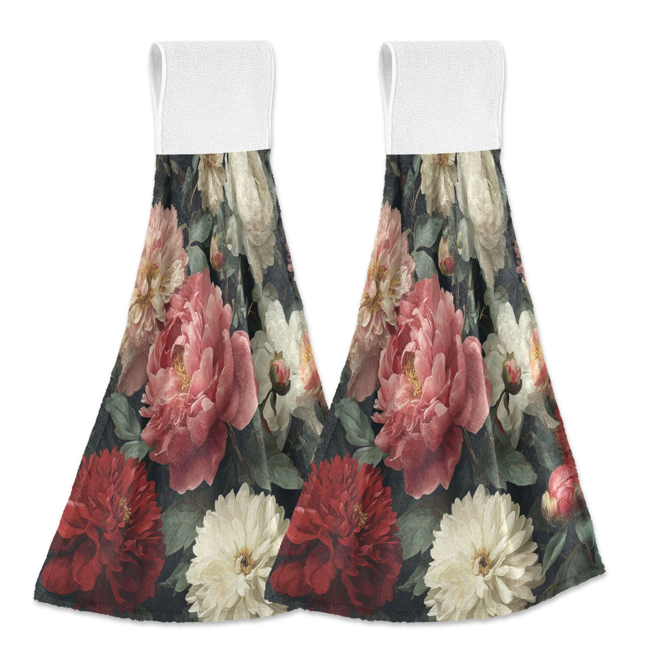 2 Pieces Bathroom Towels Kitchen Towels Velcro Hand Wipes Dish Cloths ...