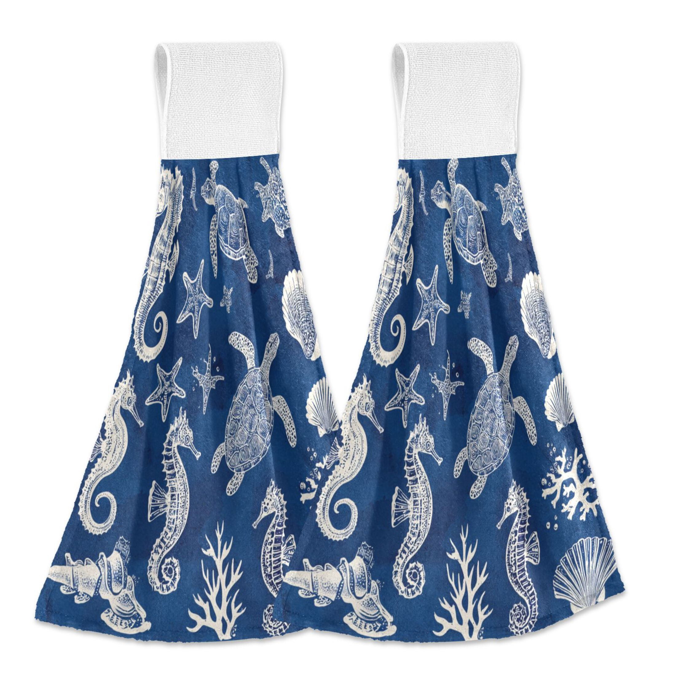 2 Pieces Bathroom Towels Kitchen Towels Velcro Hand Wipes Dish Cloths ...