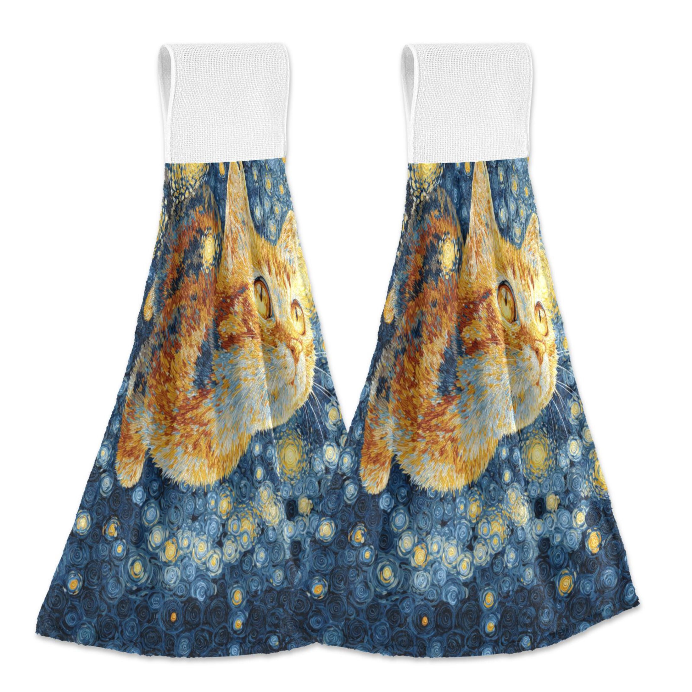 2 Pieces Bathroom Towels Kitchen Towels Velcro Hand Wipes Dish Cloths ...