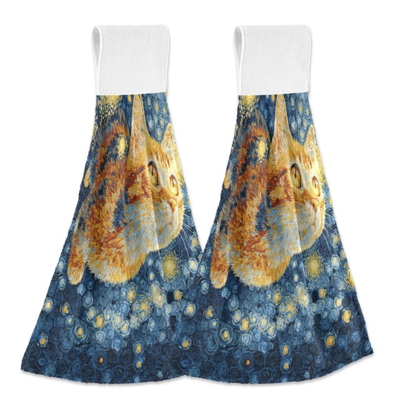 2 Pieces Bathroom Towels Kitchen Towels Velcro Hand Wipes Dish Cloths ...