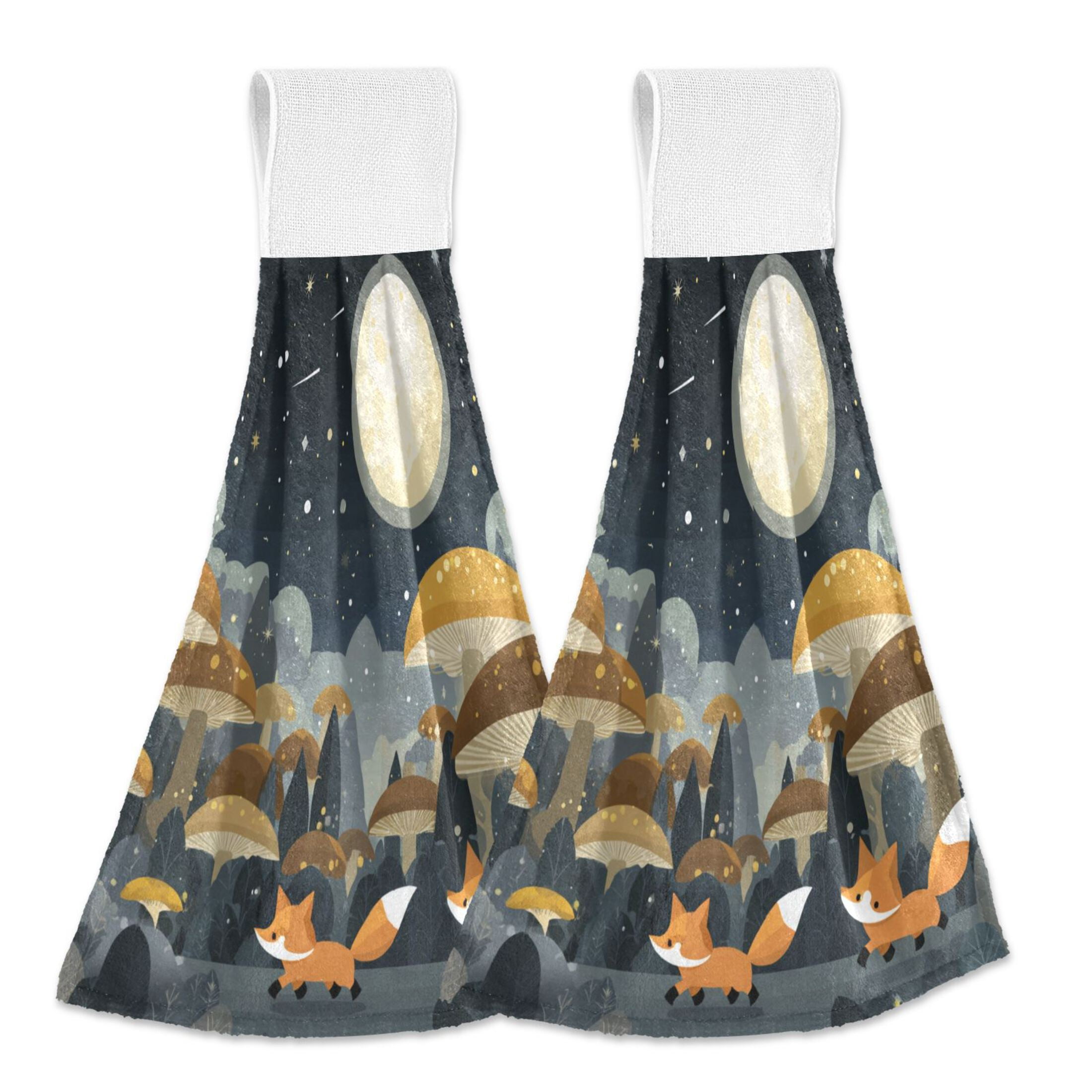 2 Pieces Bathroom Towels Kitchen Towels Velcro Hand Wipes Dish Cloths ...