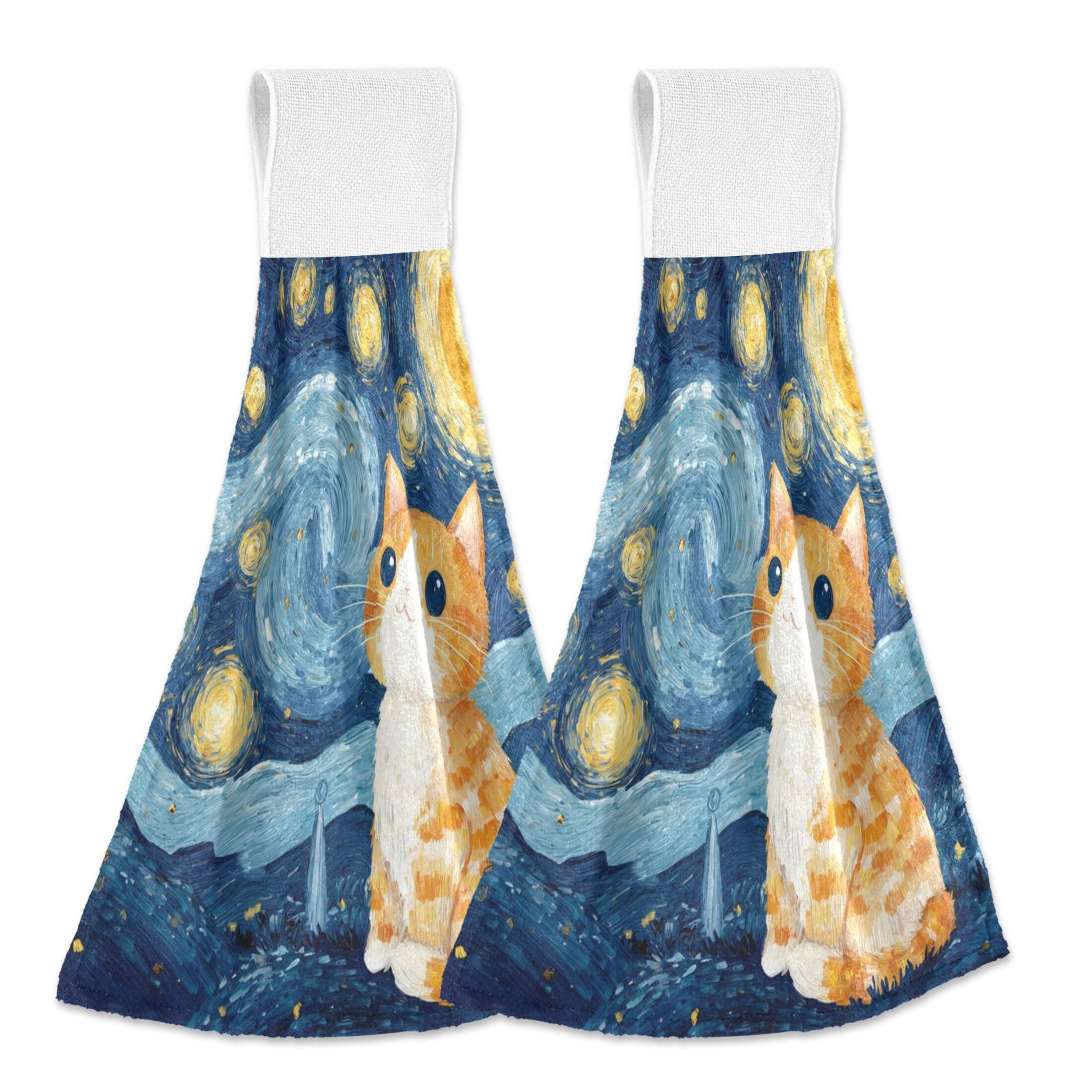 2 Pieces Bathroom Towels Kitchen Towels Velcro Hand Wipes Dish Cloths ...