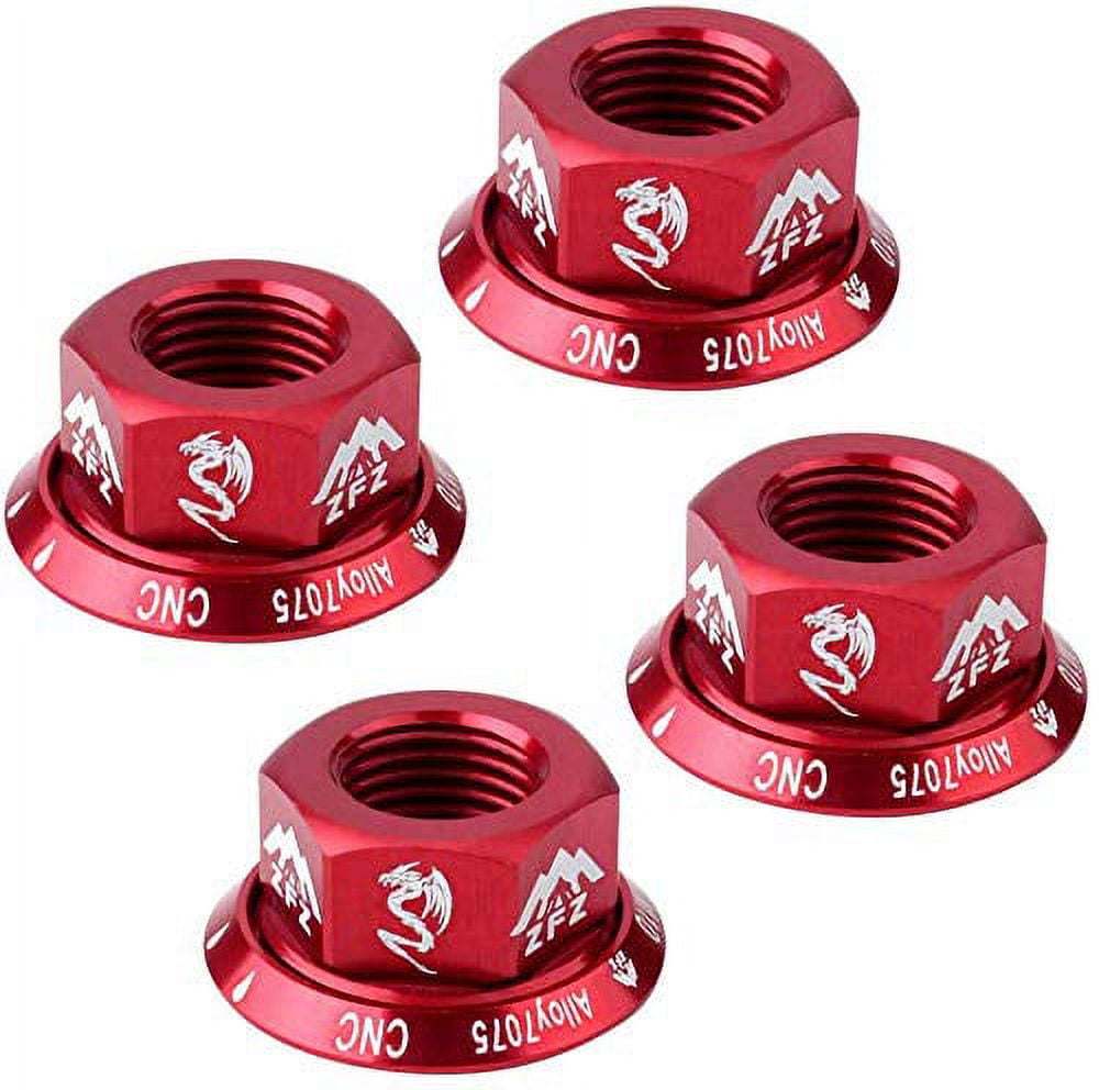 2 Pieces Bike Nuts Rear Hub Axle Stainless Steel Nuts Flange Mountain ...