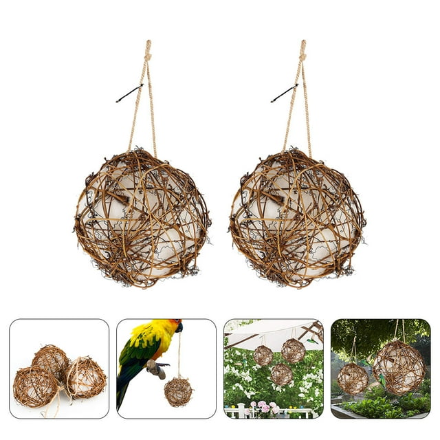 2 Pieces Bird Nest Material Ball Outdoor Hummingbird Nesting House for ...