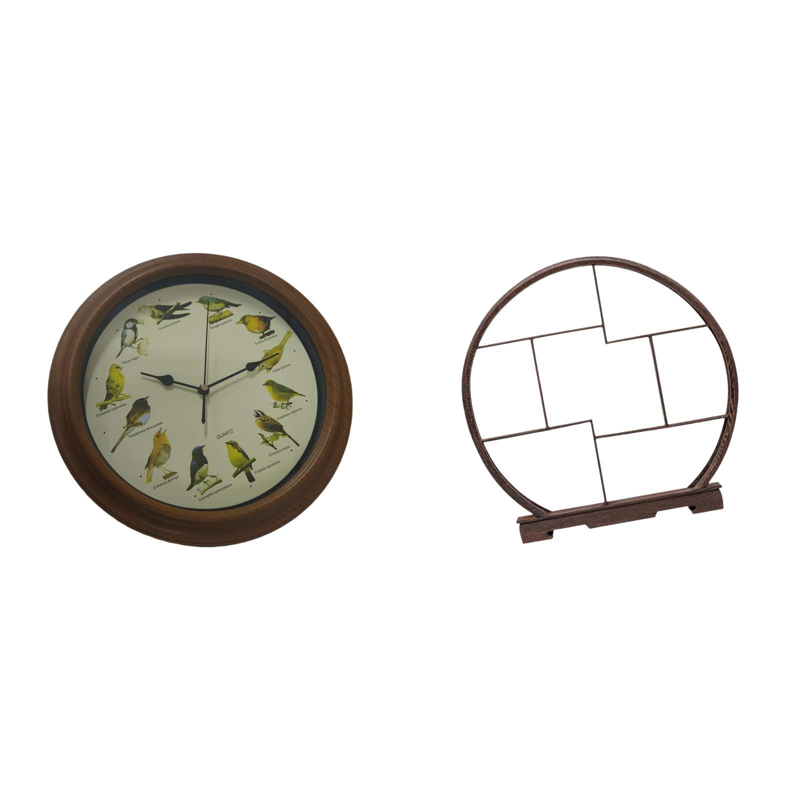 2 Pieces Birdsong Alarm Clock Decorative Display Round Clock Sturdy ...