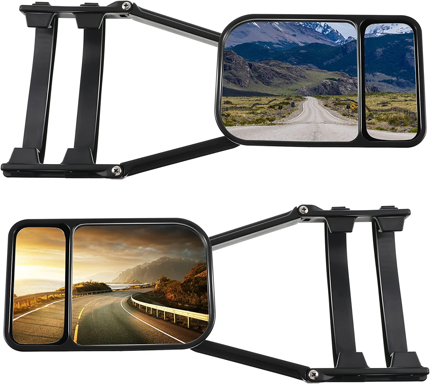 2 Pieces Black Car Towing Mirror Clip on Side Extension Towing Mirror ...