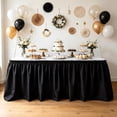 2 Pieces Black Plastic Table Skirts 14 x 29 Feet for Rectangle Tables ...