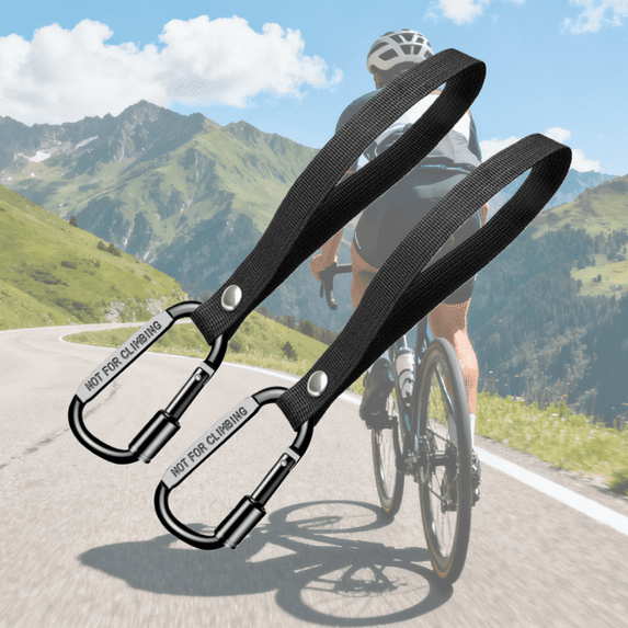 2 Pieces Black Stroller Hooks for Bags – Locking Carabiner Clip, Heavy ...