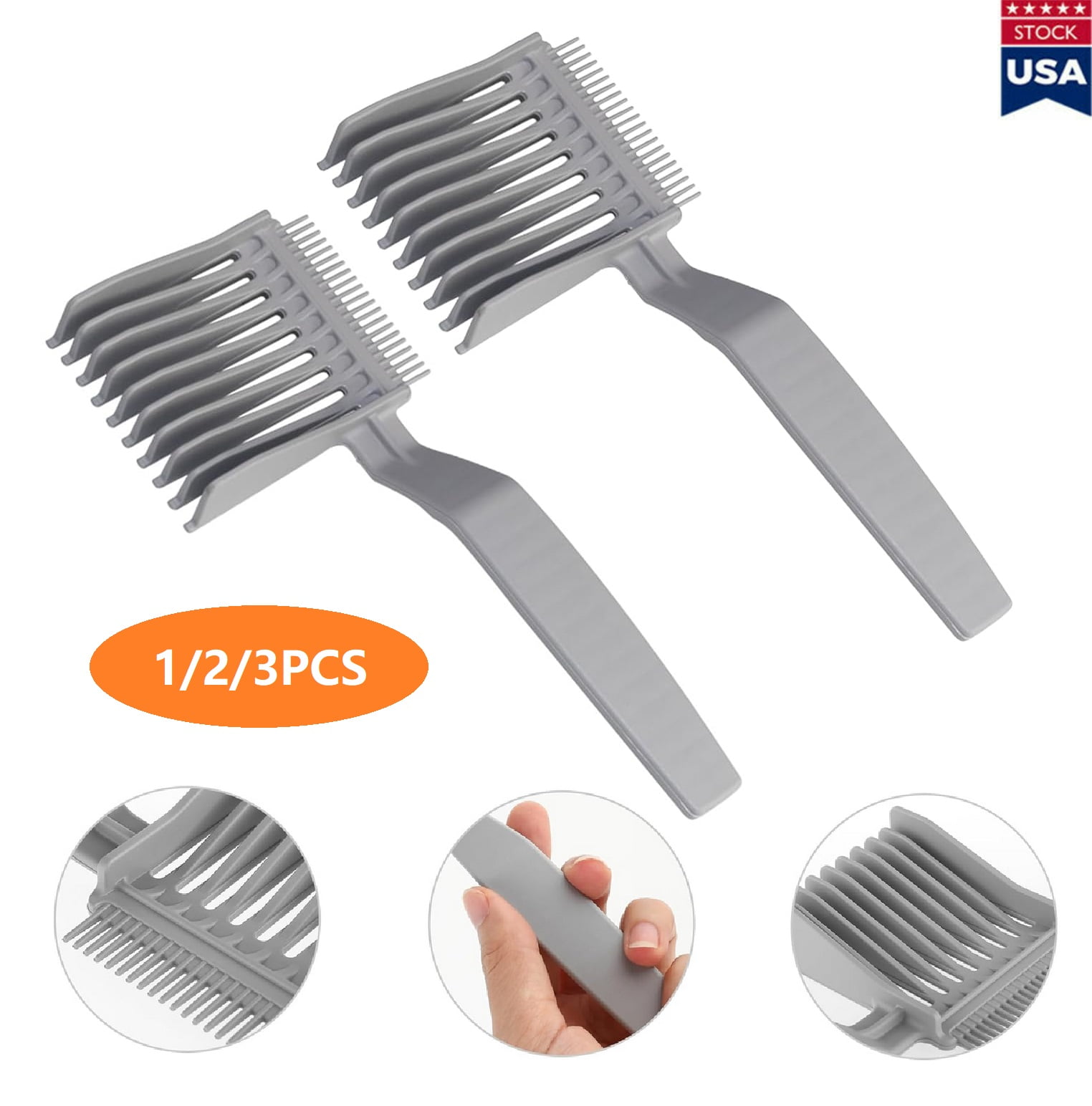 2 Pieces Blend Friend Fade Combs Set, Professional Mens Gradient Hair ...