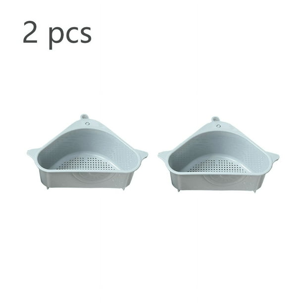 2 Pieces Blue - Multifunctional Corner Sink Drain Rack Shelf Suction ... 2 Pieces Blue - Multifunctional Corner Sink Drain Rack Shelf Suction ...