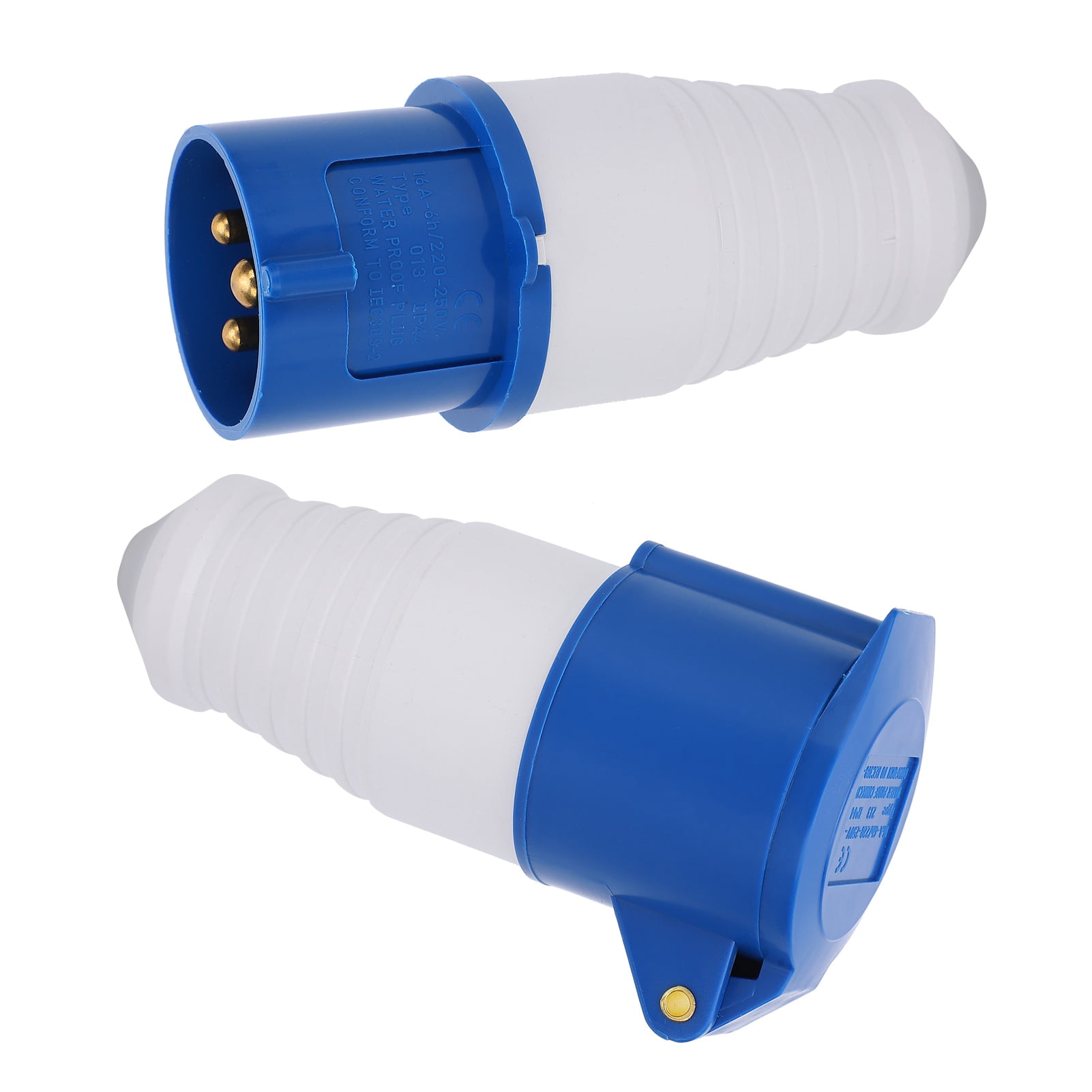 2 Pieces Blue And White Industrial Power Plug Connector Kit 3-Pin 1 ...