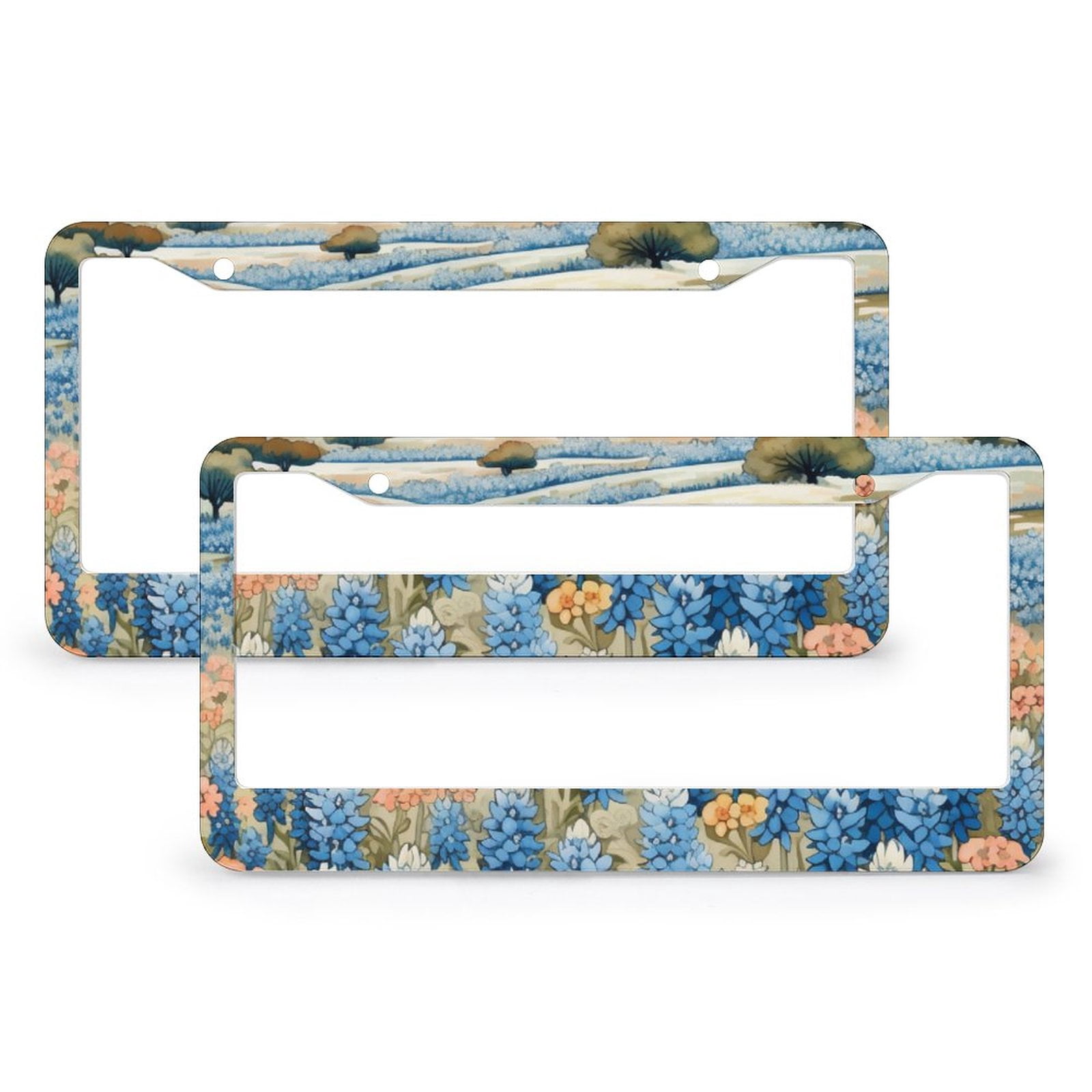2 Pieces Bluebonnets Field License Plate Frame Blossom Bluebonnet ...