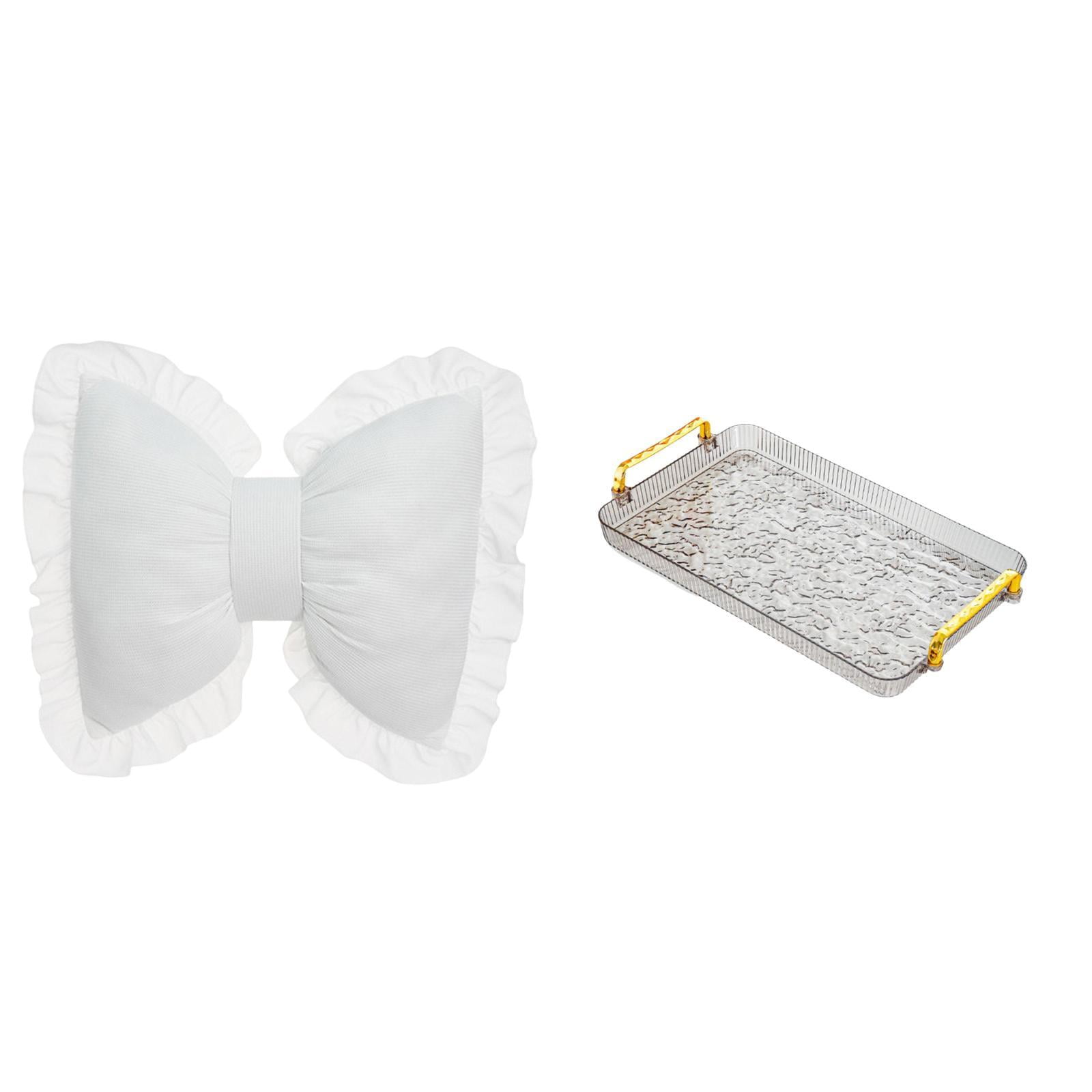 2 Pieces Bow Cushion Serving Tray Pillow Soft PP Material for Bedroom ...