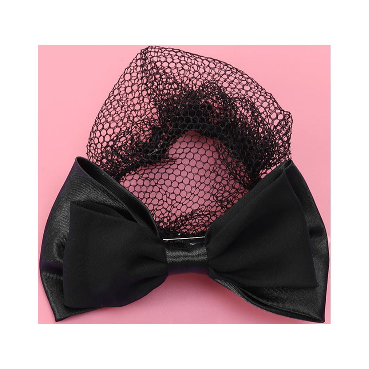 2 Pieces Bow Hair Net Professional Hair Bun Cover Hair Net Mesh Clips ...