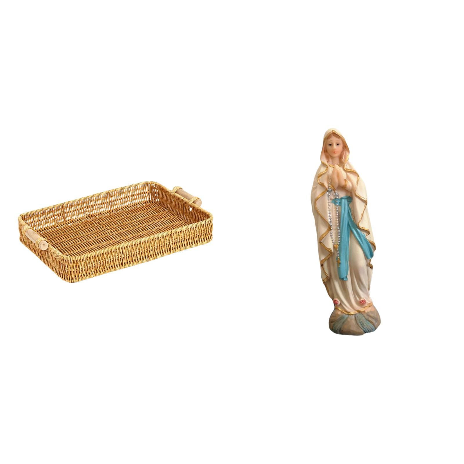 2 Pieces Bread Serving Tray Mary Figurine Collection Durable Resin and ...