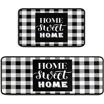 Buffalo Plaid Check Kitchen Rug Mat Set of 2 Black and White Farmhouse ...