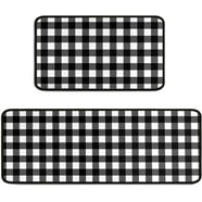 B&B Buffalo Plaid Runner Rug, Washable, Black and White Checkered Rug ...