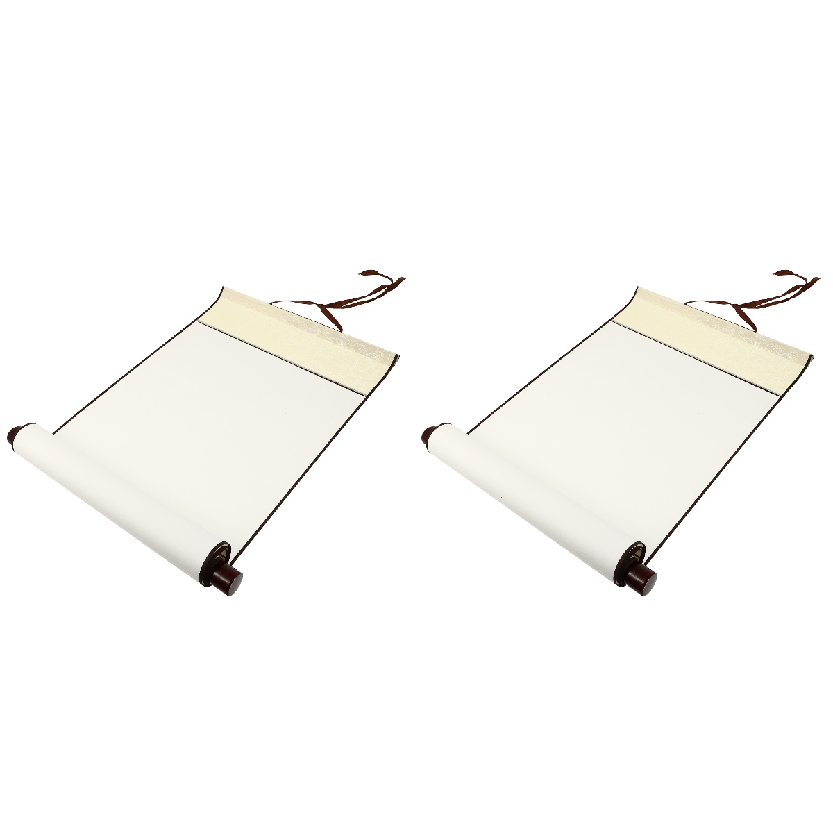 2 Pieces Calligraphy Scroll Chinese Cloth Mini Paper Scrolls Rice ...