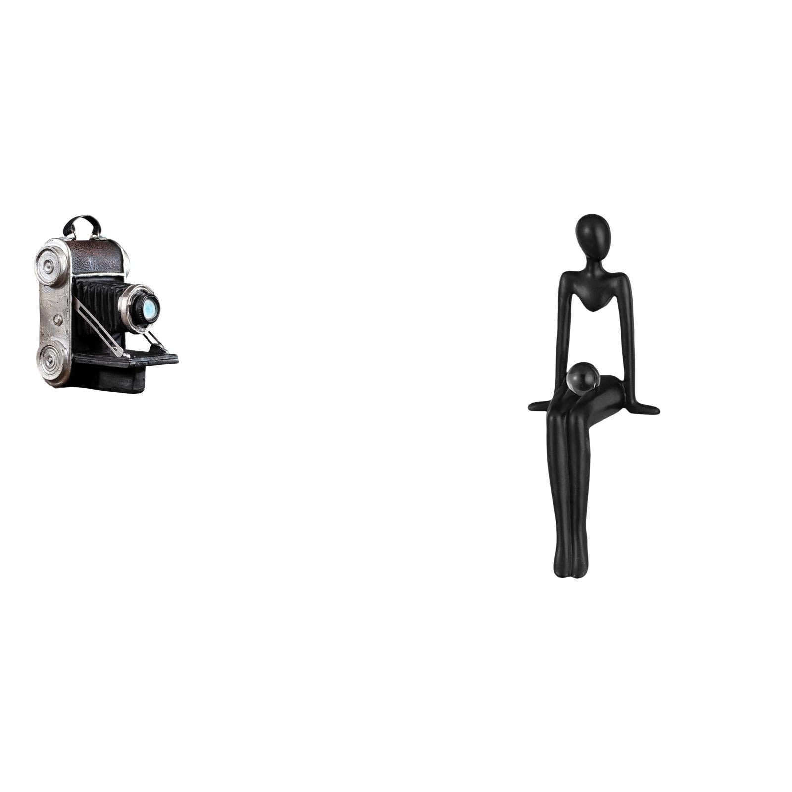 2 Pieces Camera Statue Thinker Figurine Decorative Ornament Resin ...