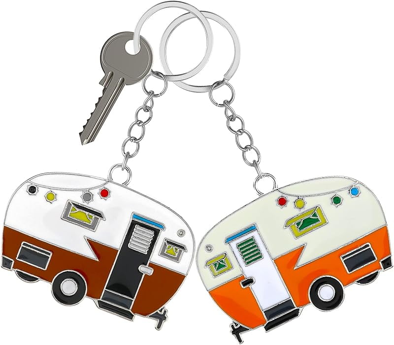 2 Pieces Camper Keychain, RV Camper Keyring Camper Accessories for ...