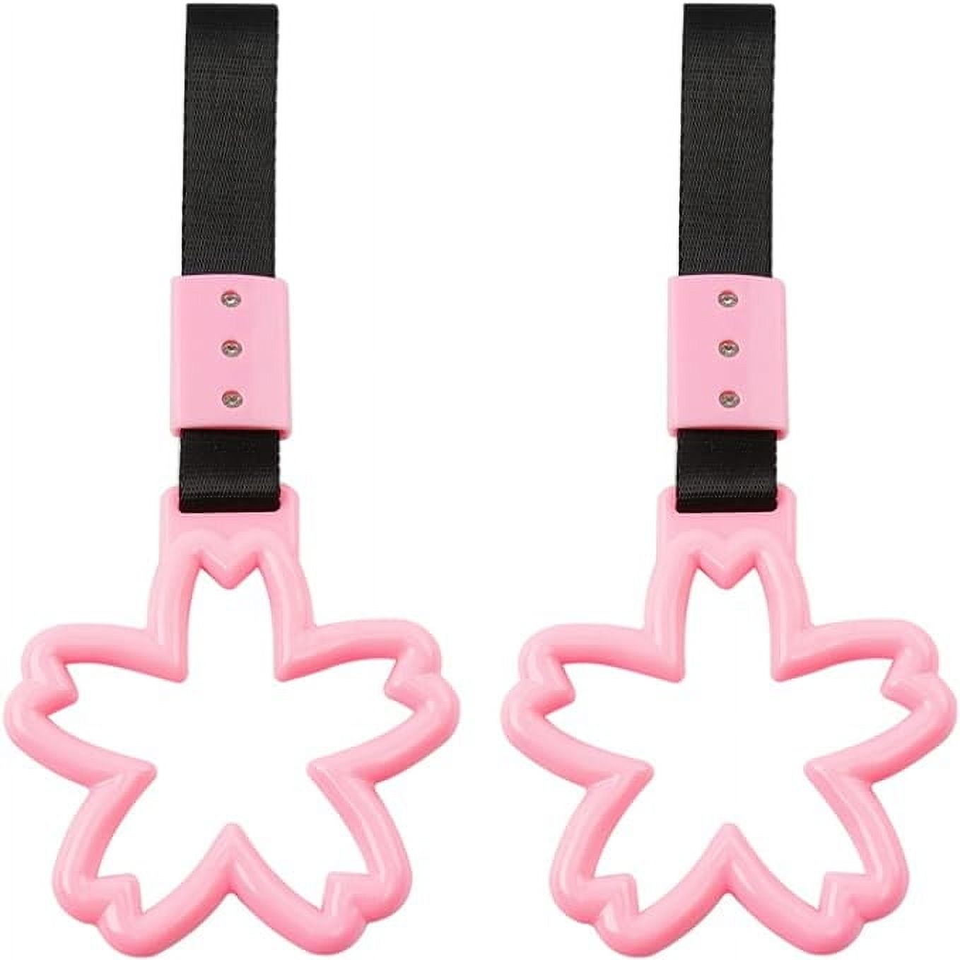 2 Pieces Car Handle Ring, Sakura Shaped Handle Hand Strap for Subway ...