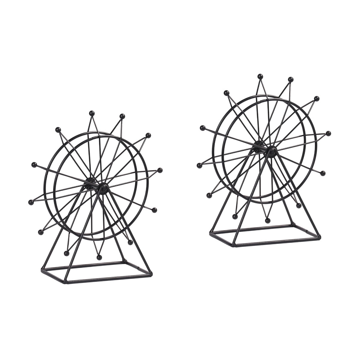 2 Pieces Caster Figurine Ferris Wheel Model Tabletop Decoration ...