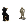 2 Pieces Cat Statue Knight Figurine Shelf Ornament Resin Material Ideal ...