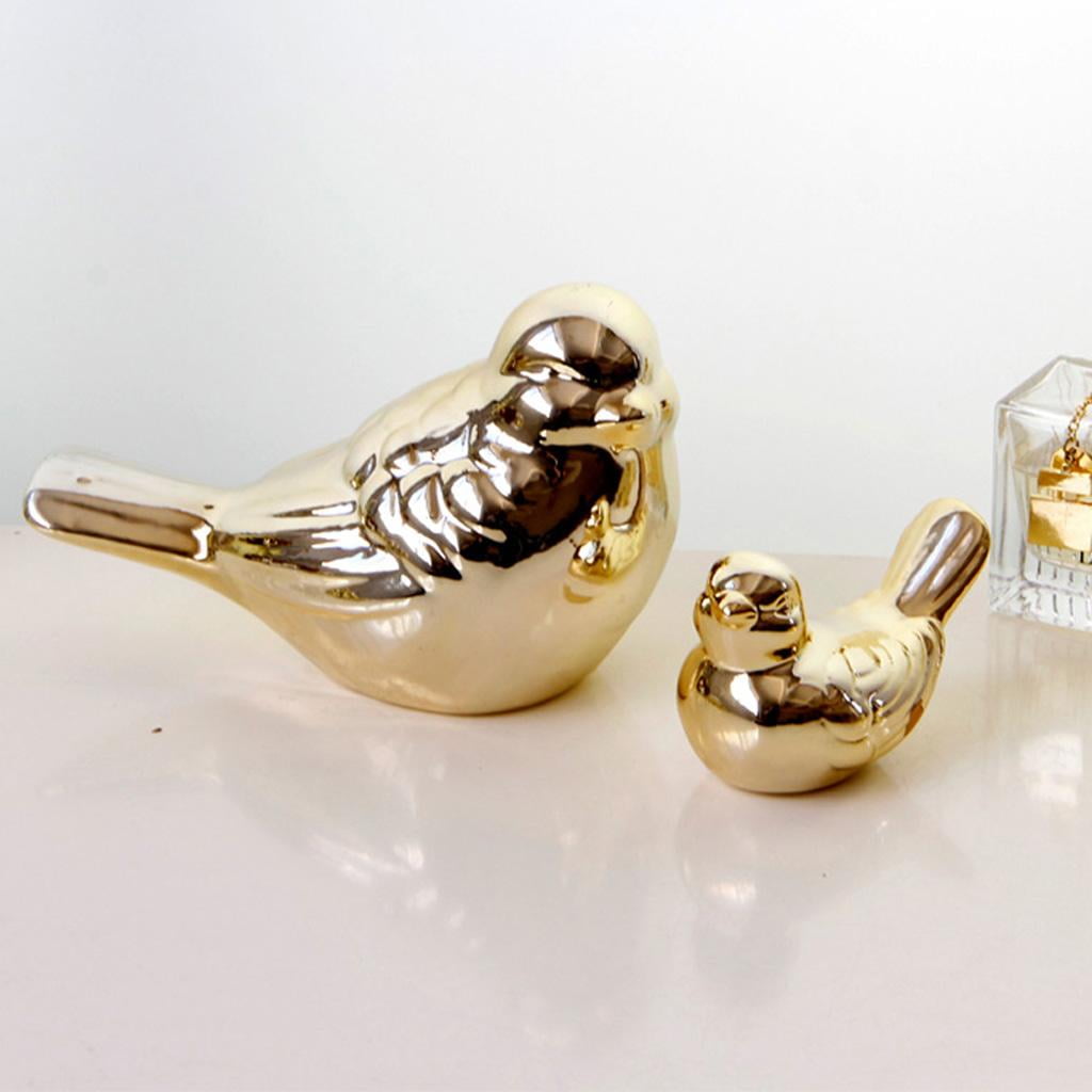 2 Pieces Ceramic Bird Statue Animal Figurines for Home Decor for Living ...