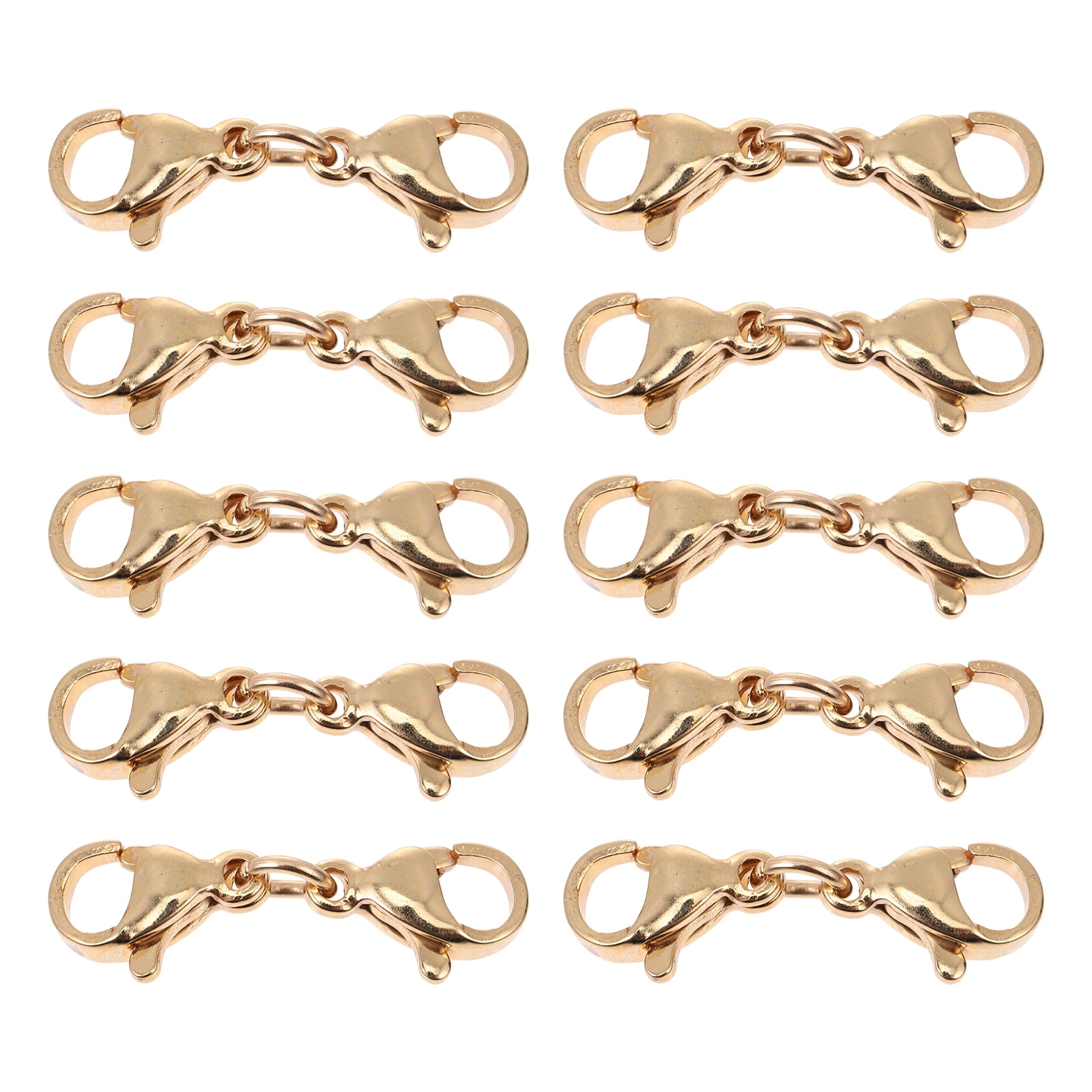 2 Pieces Chain Necklace Double Buckle Lobster Clasp Fastener - Walmart.com