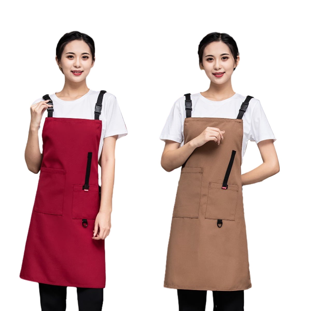 2 Pieces Chef Aprons For Men Women With Large Pockets, Canvas Cross ...
