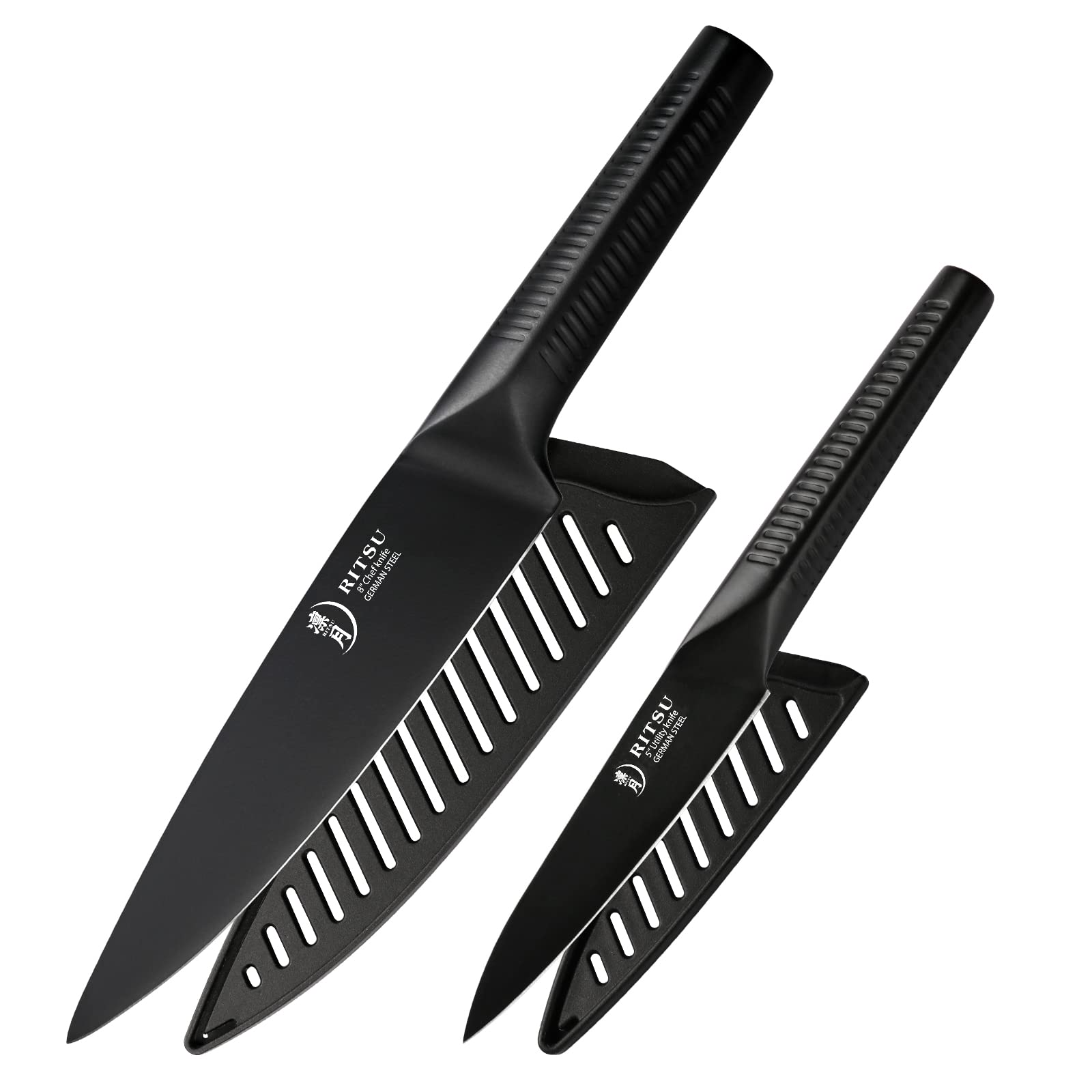 2 Pieces Chef Knife Set - 8 Inch Chef Knife and 5 Inch Utility Knife ...