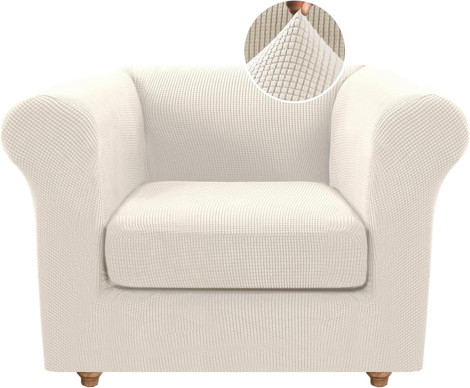 2 Pieces Chesterfield Chair Slip Covers with Arms Stretch Mid Century ...