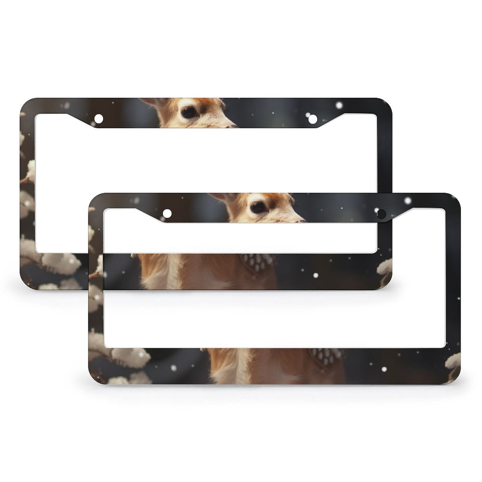 2 Pieces Christmas Fawn Deer License Plate Frame Christmas Tree ...