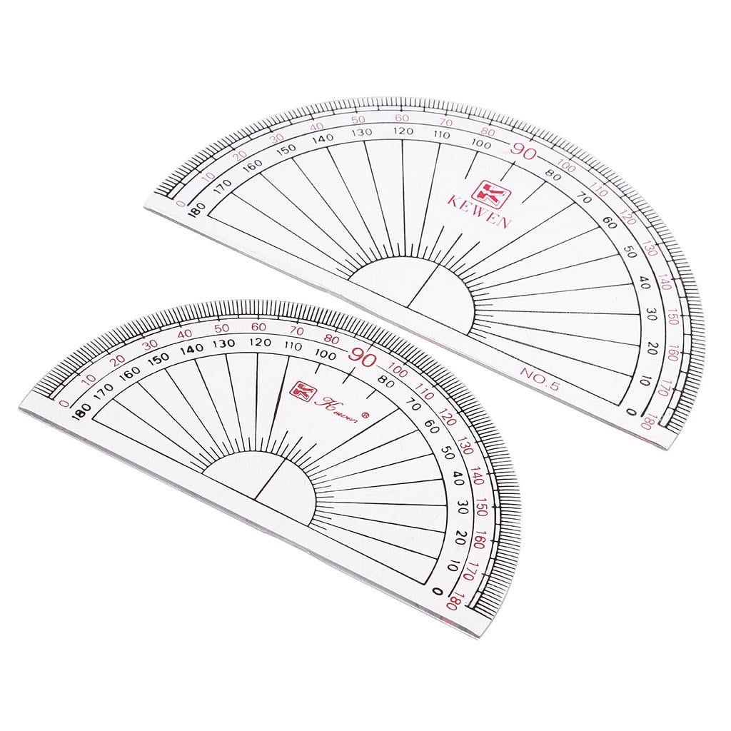 2 Pieces Clear Acrylic Protractor Angle Measure Ruler Tool easy to use ...