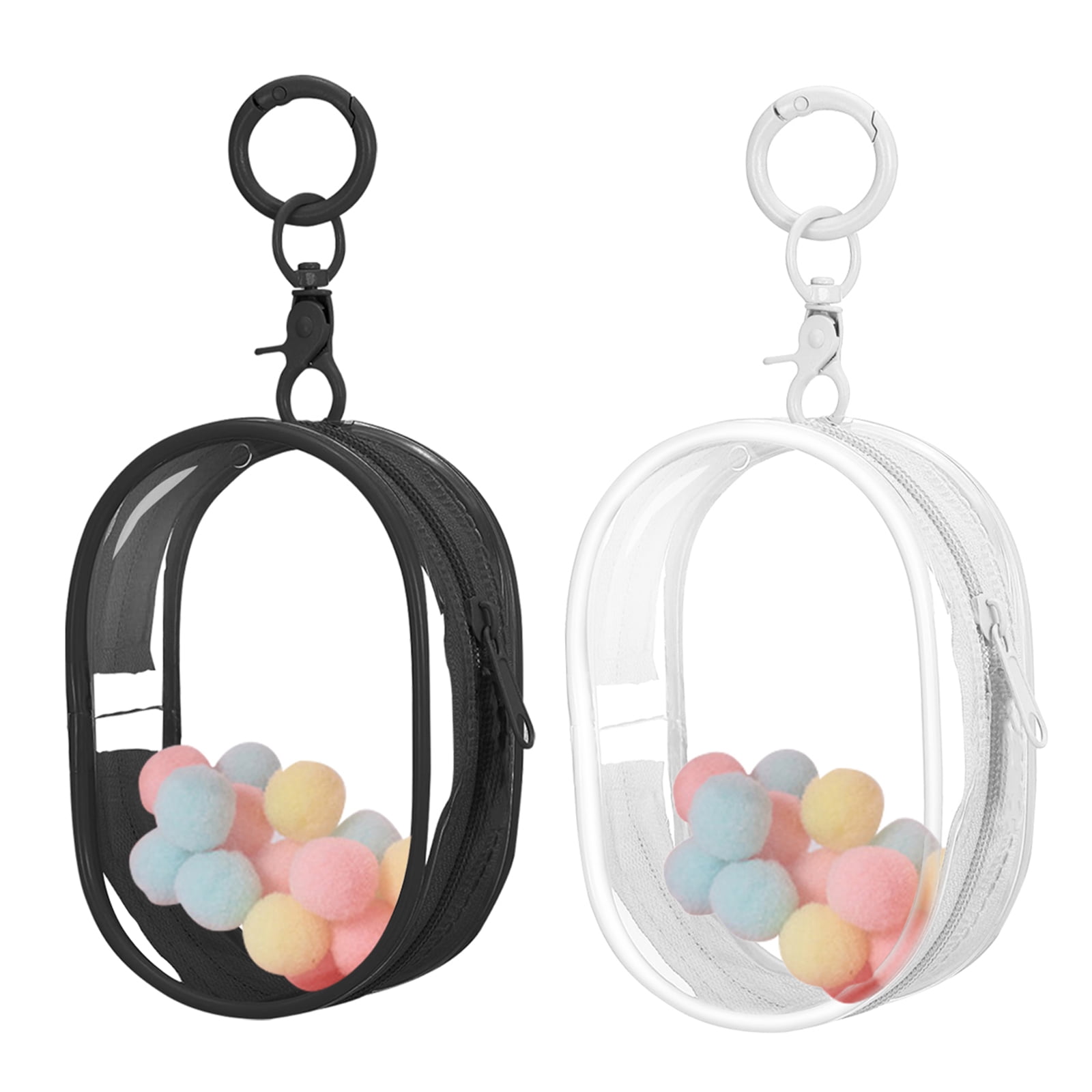 2 Pieces Clear Figure Display Bag with Keychain, Clear Pouch Keychain ...