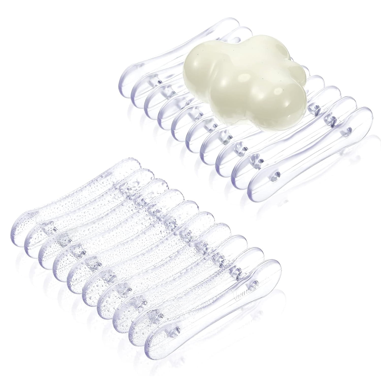 VEOOJRFEY, Soap Holder Tray, 2 Pieces, Self Draining Clear Plastic for ...