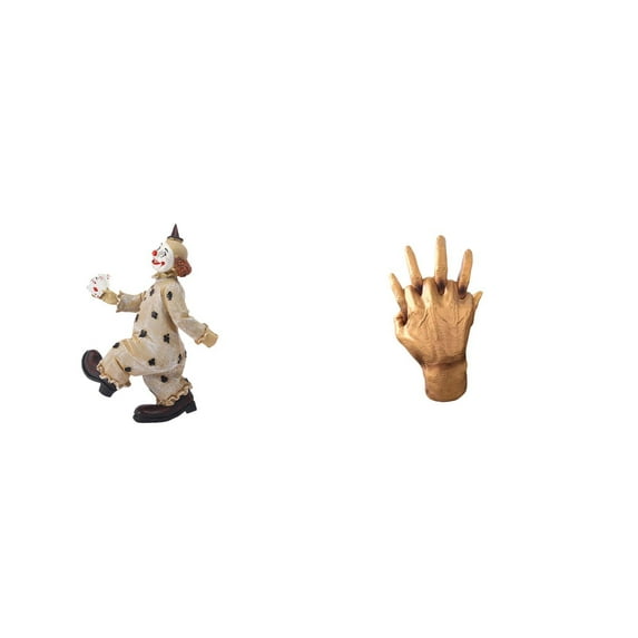 2 Pieces Clown Figurine Hand Sculpture Tabletop Ornament Resin Material ...