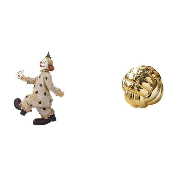 2 Pieces Clown Figurines Knot Statue Yarn Ball Sculpture Ceramic ...