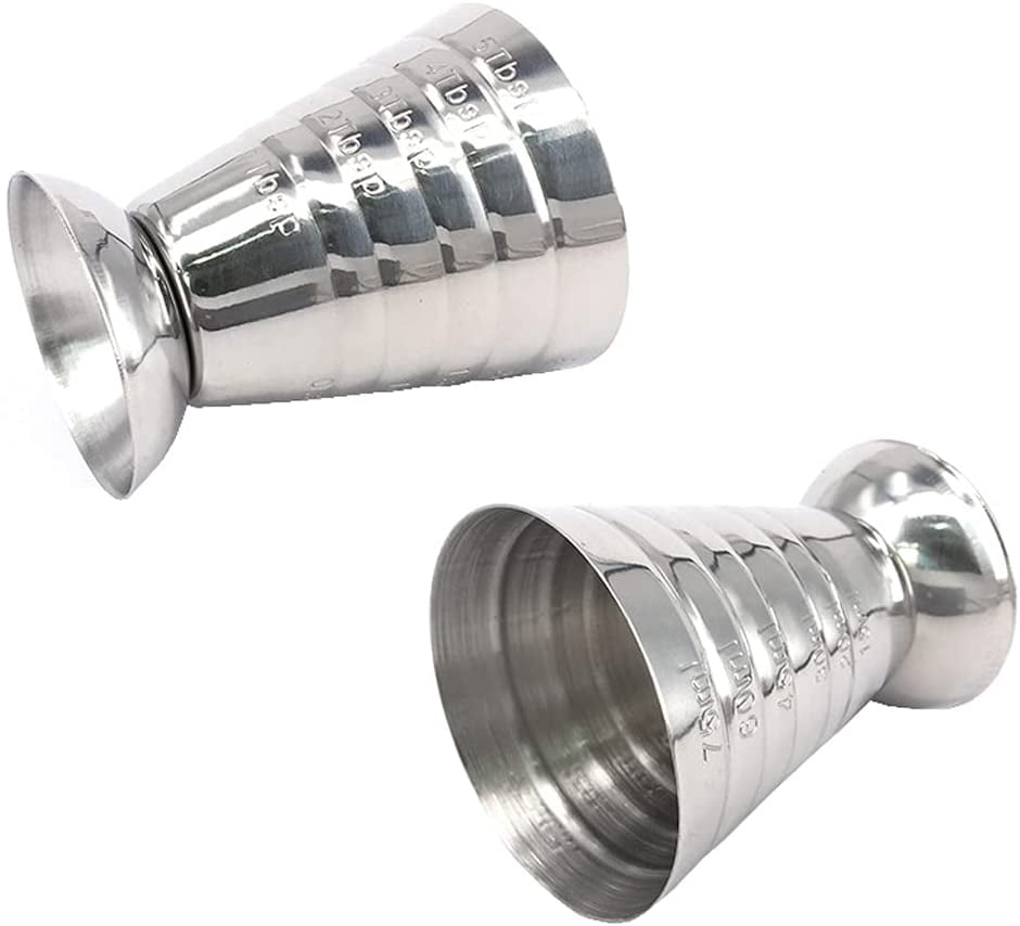 2 Pieces Cocktail Jigger Measuring Cup Cocktail Measuring Cup Stainless ...
