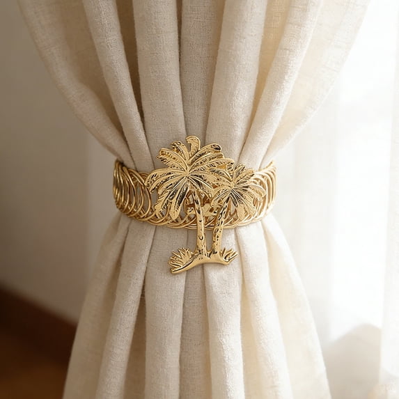 2 Pieces Coconut Tree Spring Ring Curtain Straps for Home Bedroom and ...