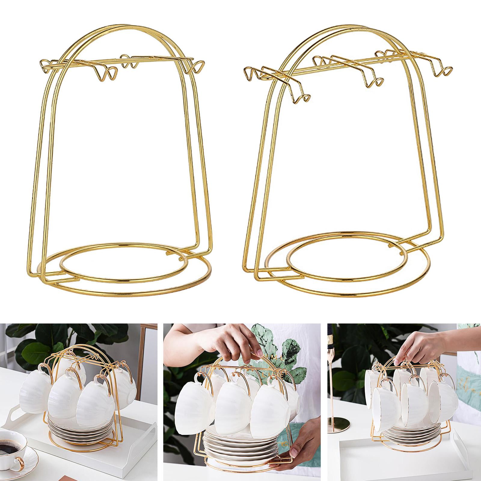 2 Pieces Coffee Cup Drying Rack Stand Tabletop Storage Display Rack ...