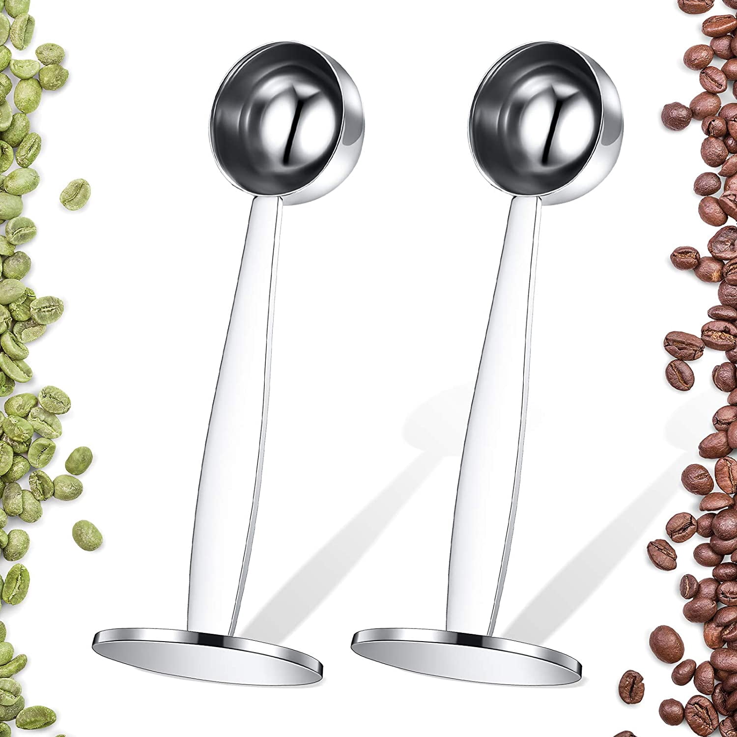 2 Pieces Coffee Scoop Stainless Steel Espresso Tamper 15 mm Two in One ...