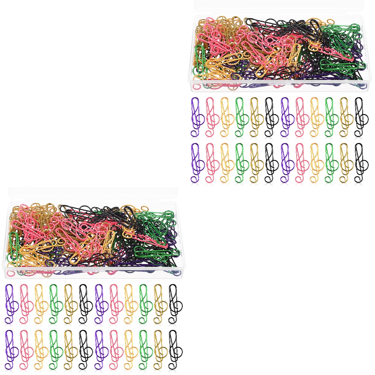 2 Pieces Colorful Binder Clips with Music Notes Paper Office Student ...